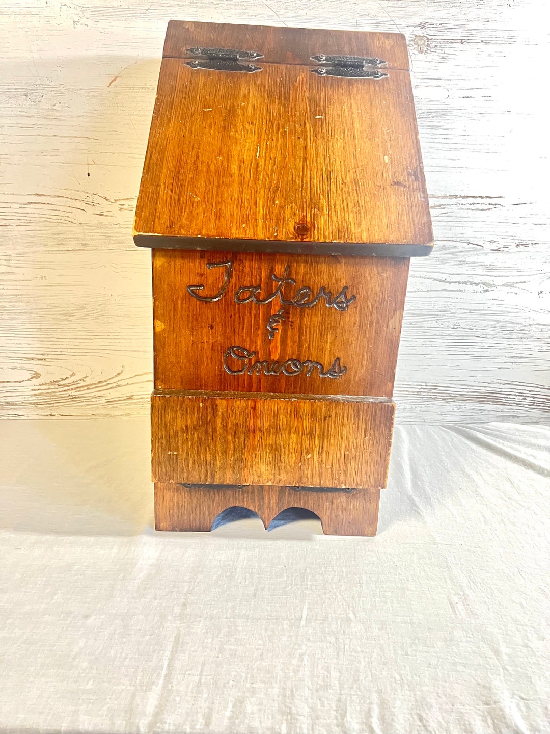 Vintage Wood Potato Onion Bin Box Storage Decor Country Farmhouse - Etsy