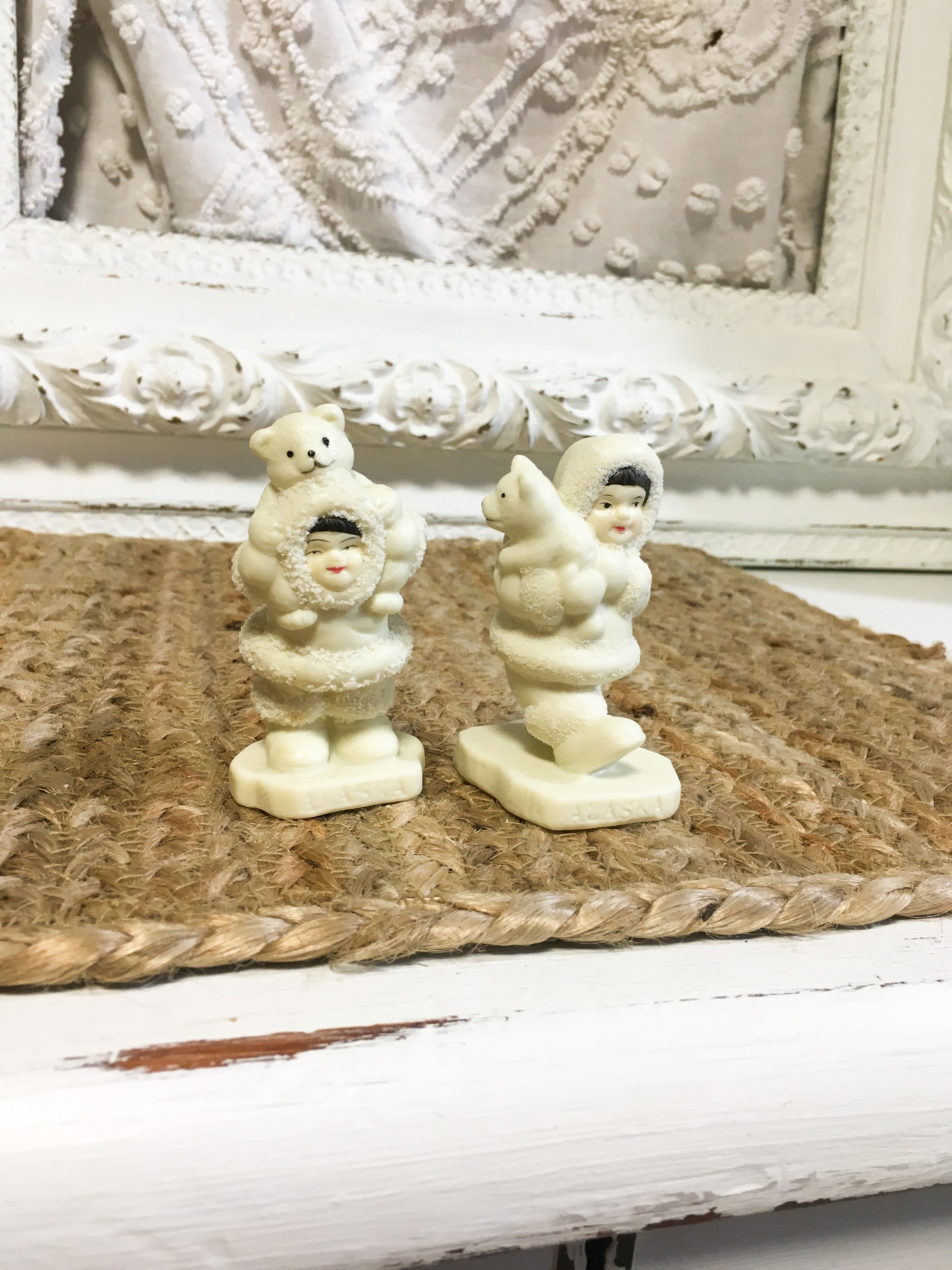 Vintage figurines Alaska Eskimo decor gift polar bear | Etsy