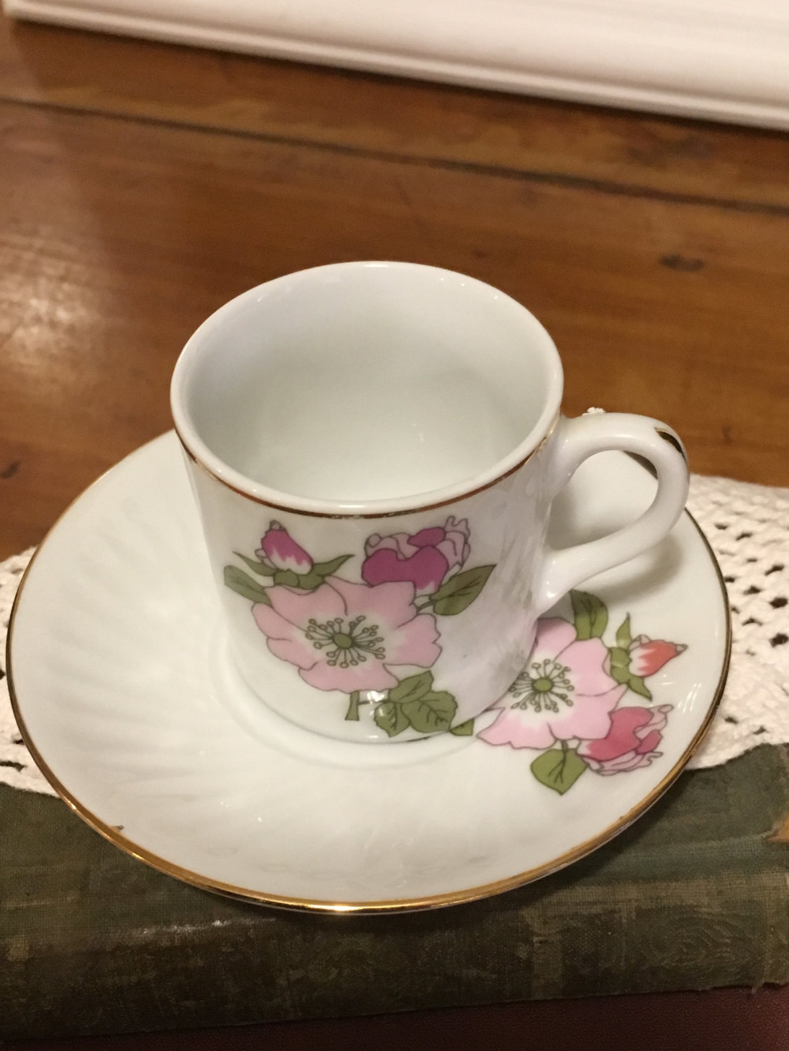 Vintage Pink Flower Tea Cup and Saucer Matching Set Pink - Etsy