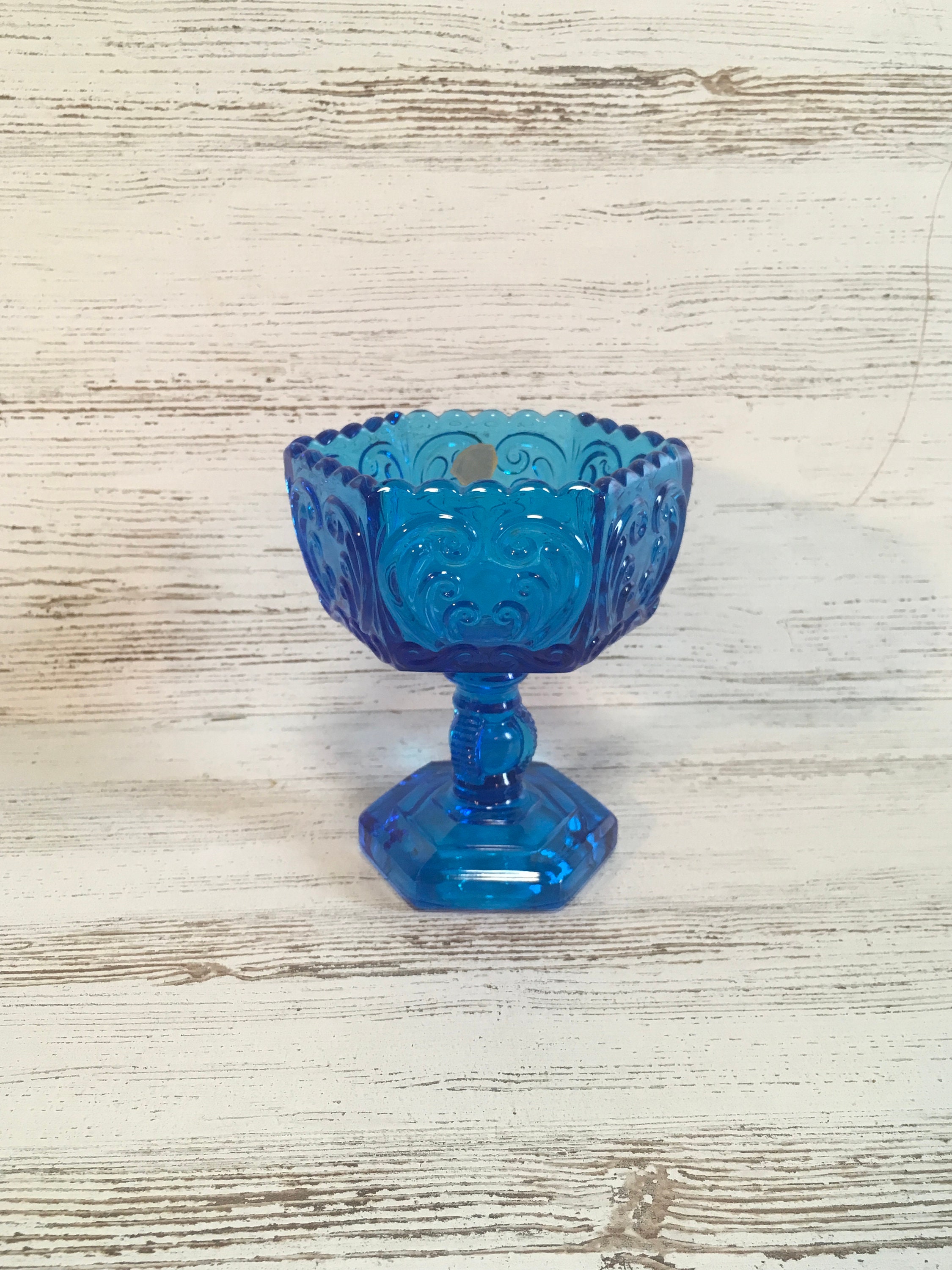 Vintage Imperial Glass Blue Glass Compote Imperial Glass - Etsy