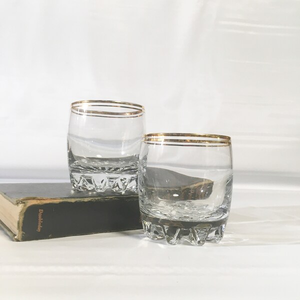 Gold Rim Drinking Glasses - Etsy