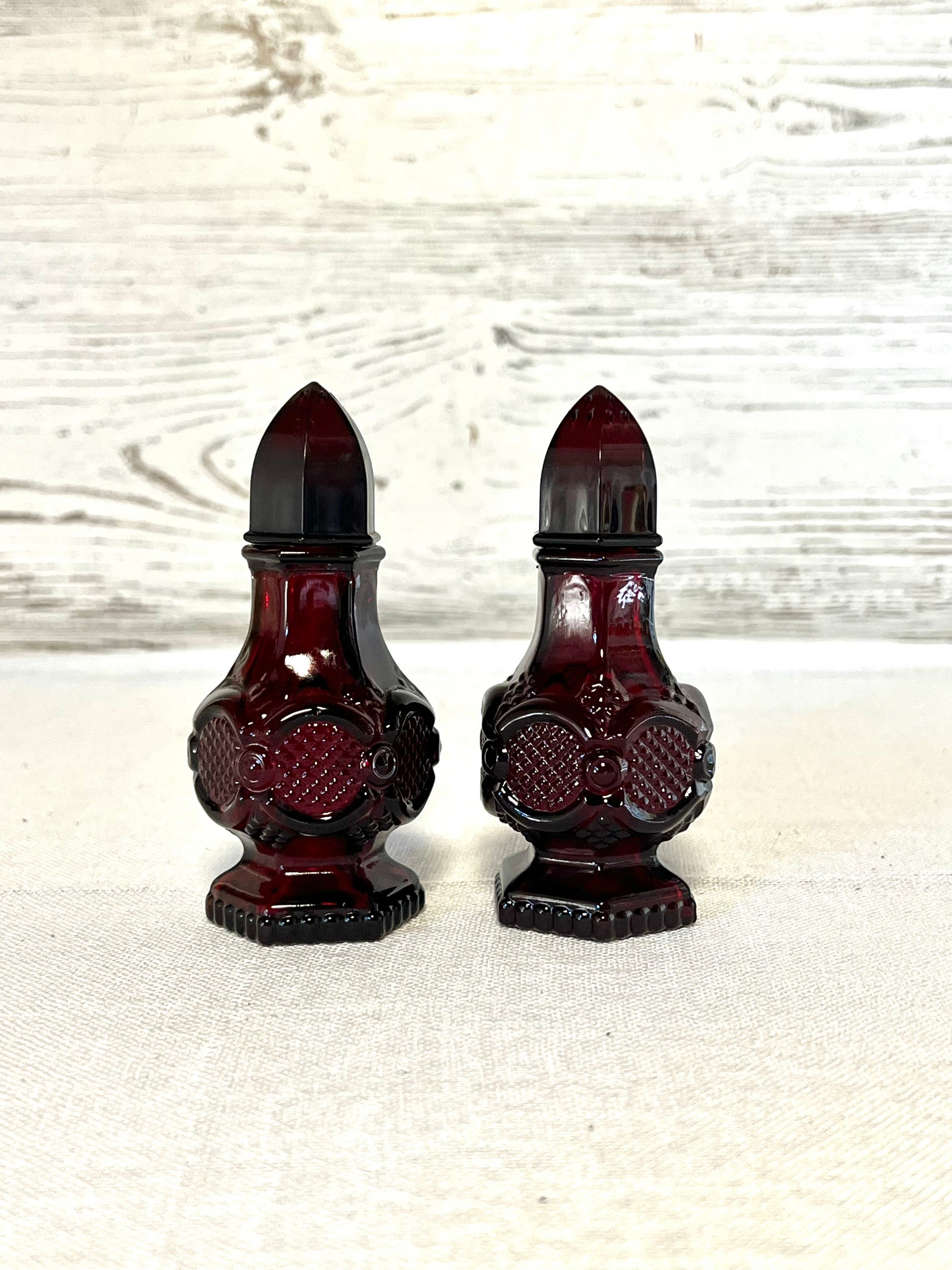 Vintage Salt Pepper Shakers Red Glass Cape Cod Avon Replacement Decor Retro Gift Holiday Etsy Canada