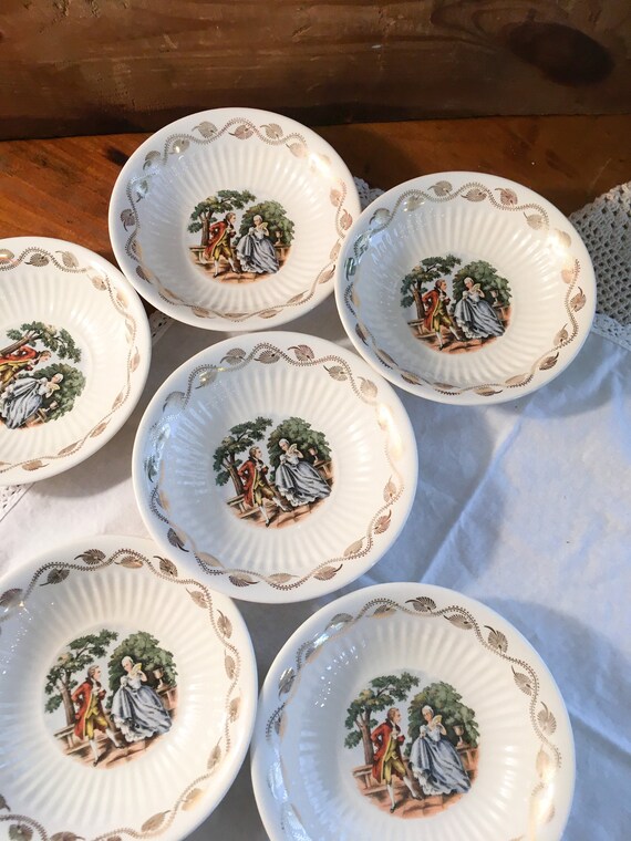 Vintage cup saucer royal china early American wedding tea colonial ...