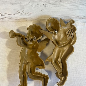 Vintage Gold Resin Cherub Angels Dart Extra Large Wall Decor - Etsy