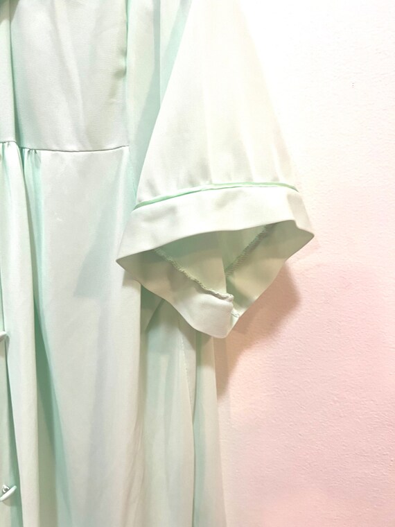 Vintage gown housecoat robe green retro mod gift - Gem
