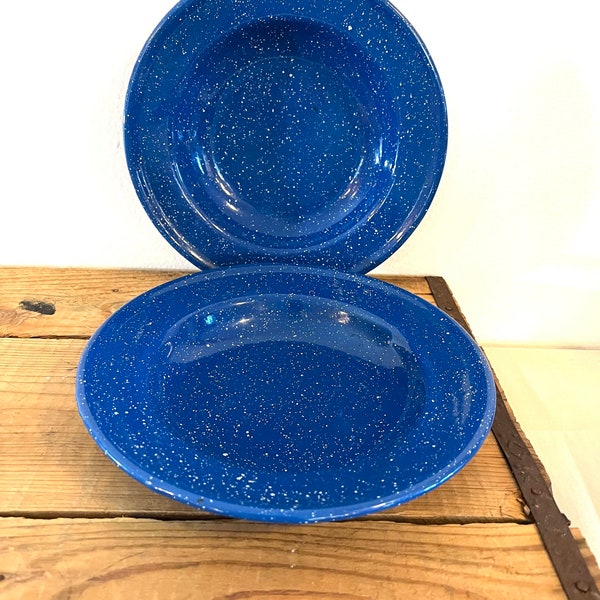 Blue Enamel Bowls - Etsy