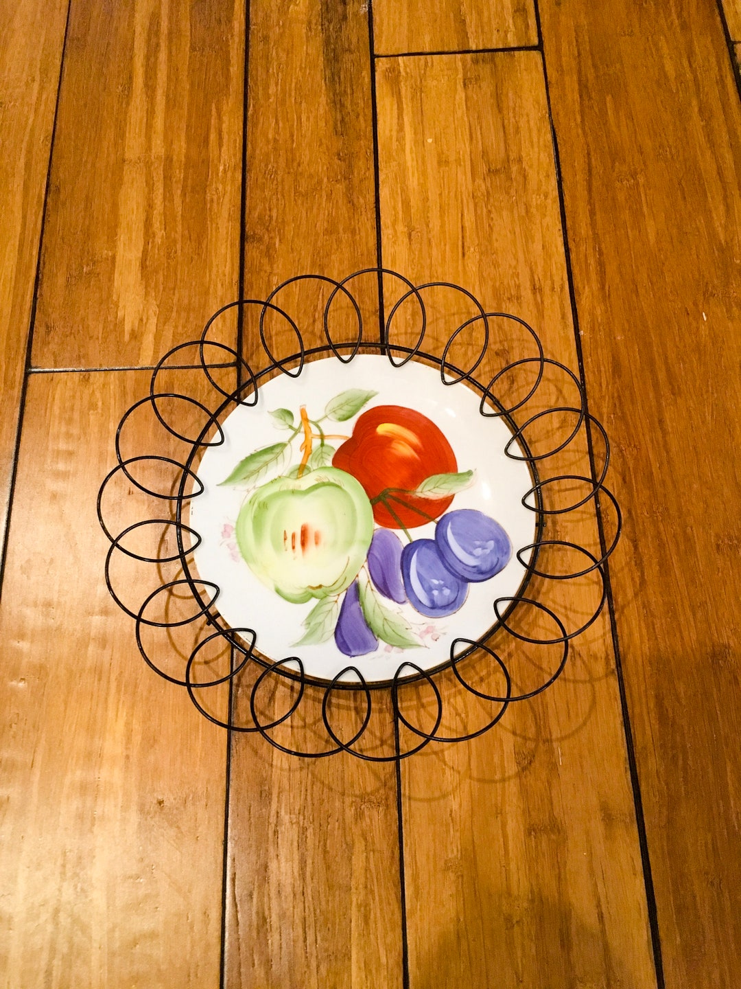 Vintage Plate Holder Fruit Plate Black Metal Holder Wall Decor - Etsy