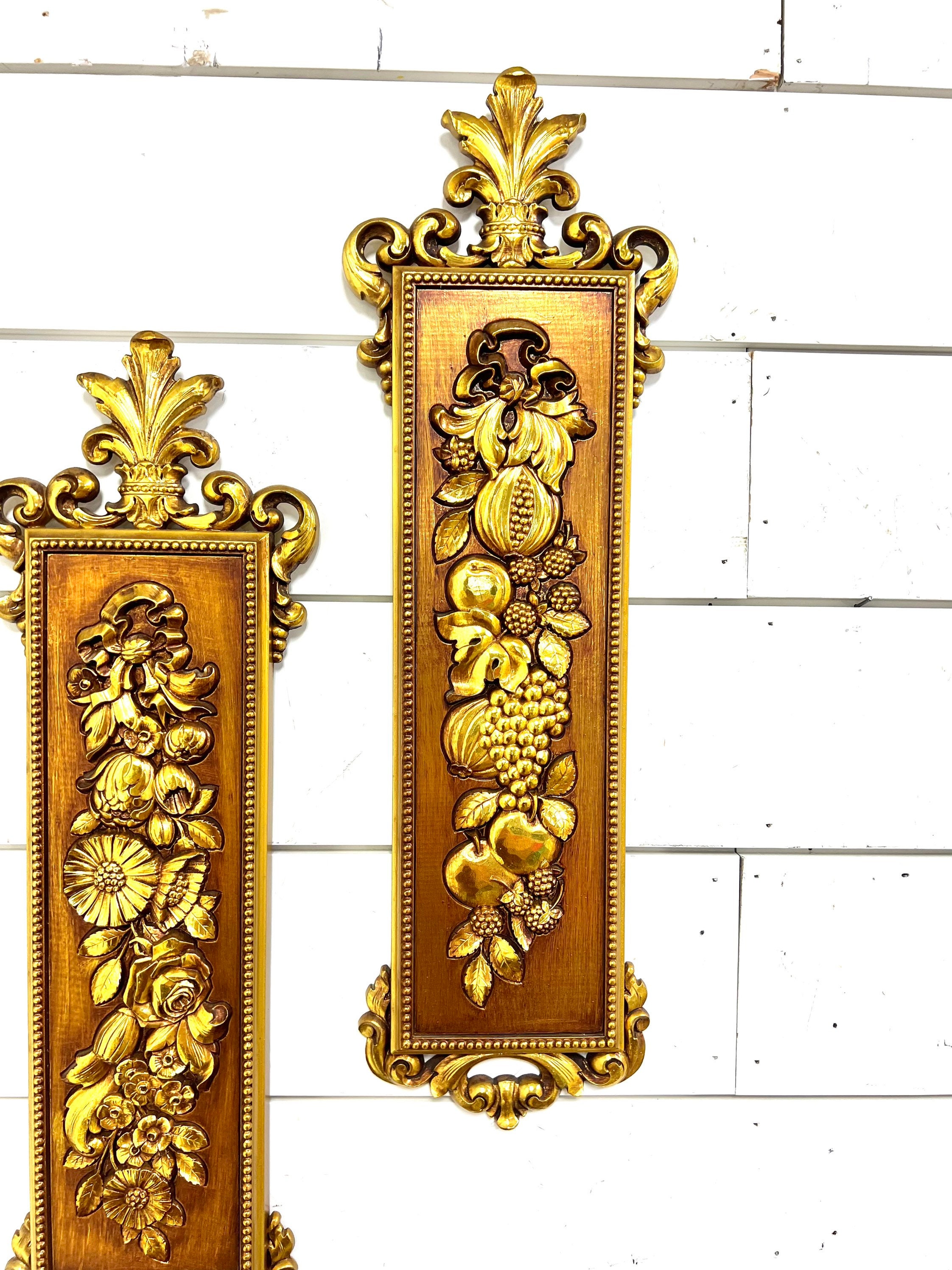 Vintage Syroco Gold Resin Wall Decor Plaque Fruit Retro - Etsy
