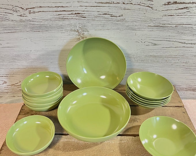 Vintage Melmac Bowls Green Retro Decor Mid Century Replacement - Etsy