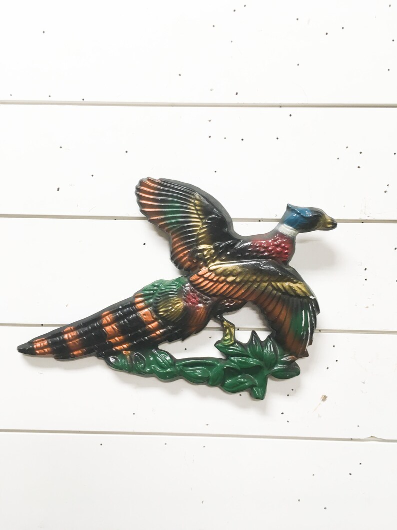Vintage Wall Decor Pheasants Chalkware Retro Birds Plaque - Etsy