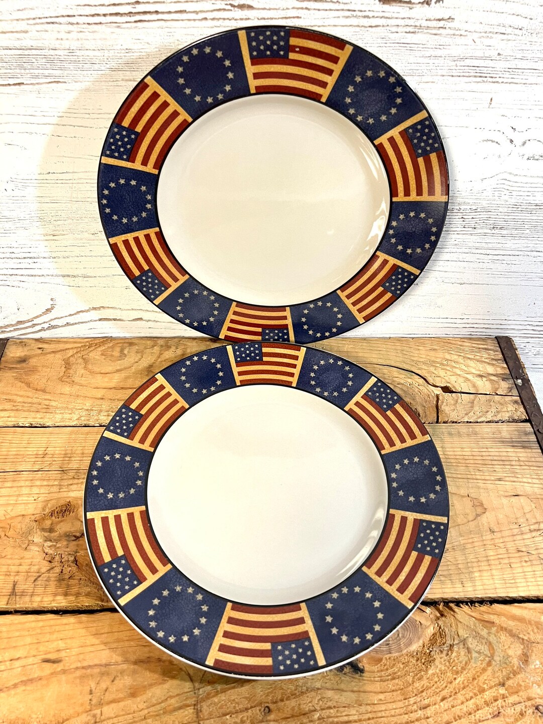 Vintage Coventry Stoneware Plates Liberty Flag Dinner Plates Decor - Etsy