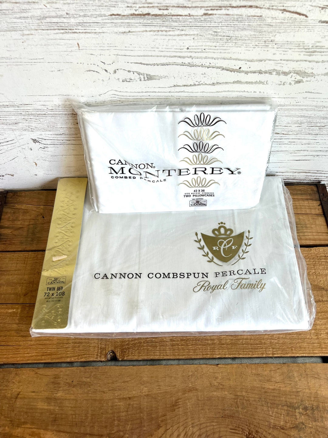 Vintage Cannon Twin Sheet Pillow Cases White Bedding - Etsy