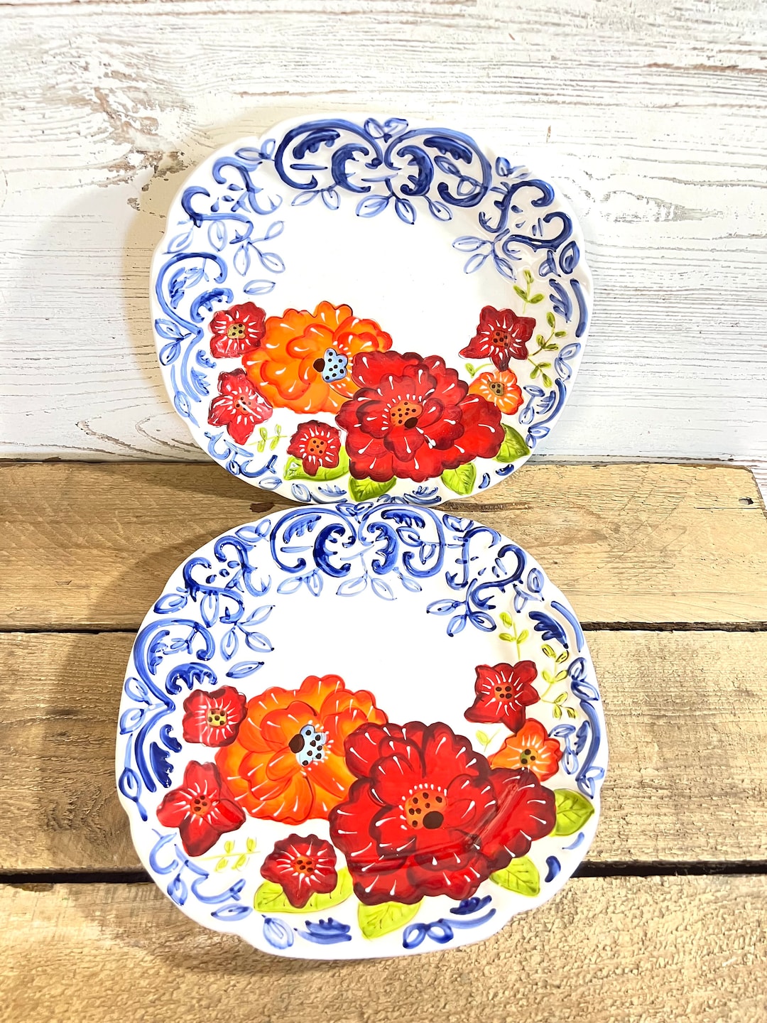 Laurie Gates Plates Cottage Rose 8.5 Replacements Decor - Etsy