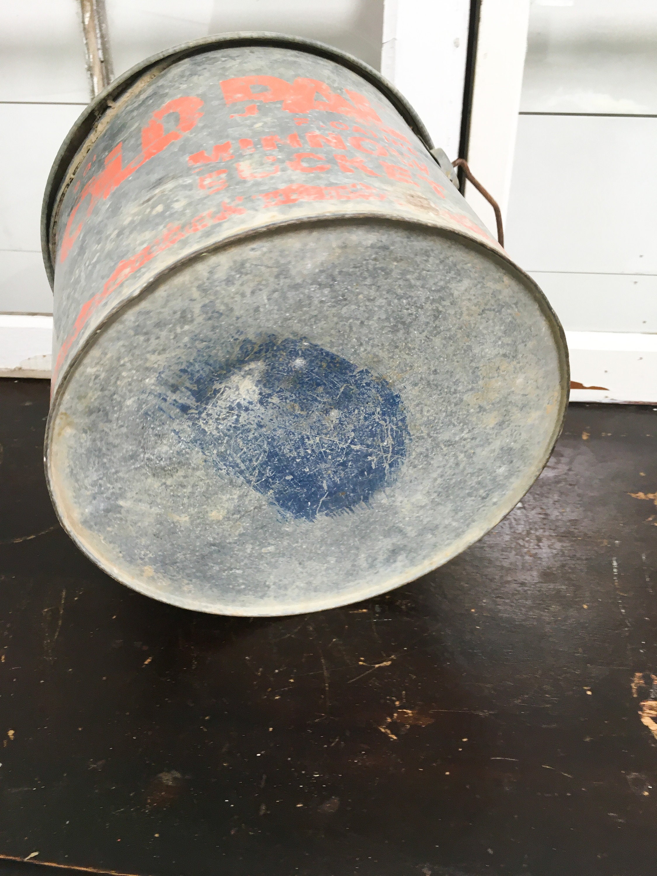 Vintage Minnow Bucket Old Pal Galvanized Bucket Fishing Camping Decor ...