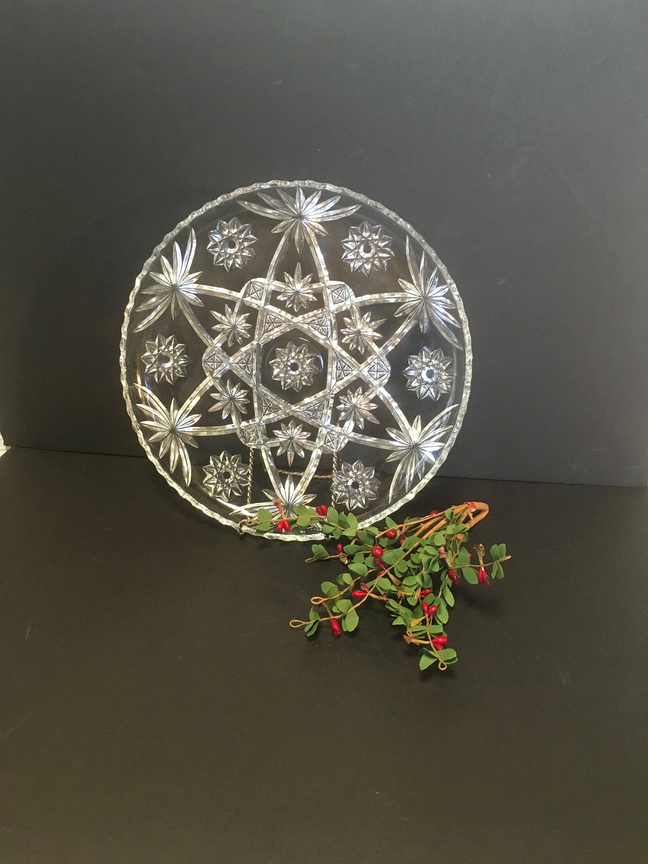 Vintage Platter Star of David Glass Plate Decor Serving Retro | Etsy