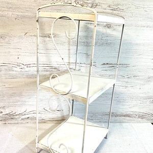 Vintage Metal Shelf Floor White Chippy Retro Storage Decor - Etsy