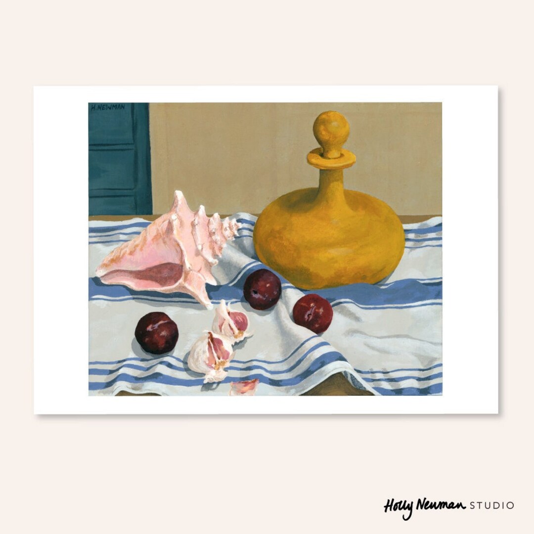 Conch Shell With Decanter, A4 Still Life Art Print - Etsy