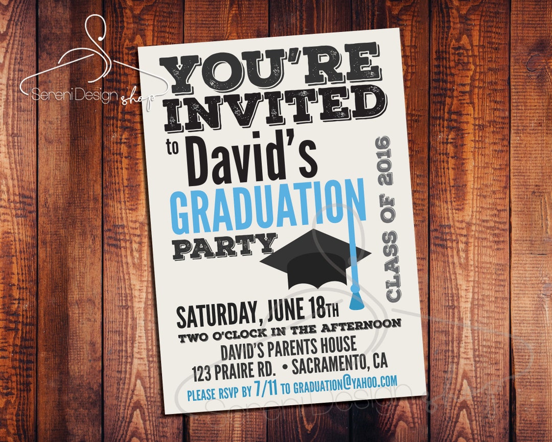 Graduation Party Invitation Digital File for Printing - Etsy