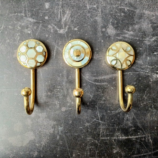 Brushed Brass Coat Hooks - Etsy UK