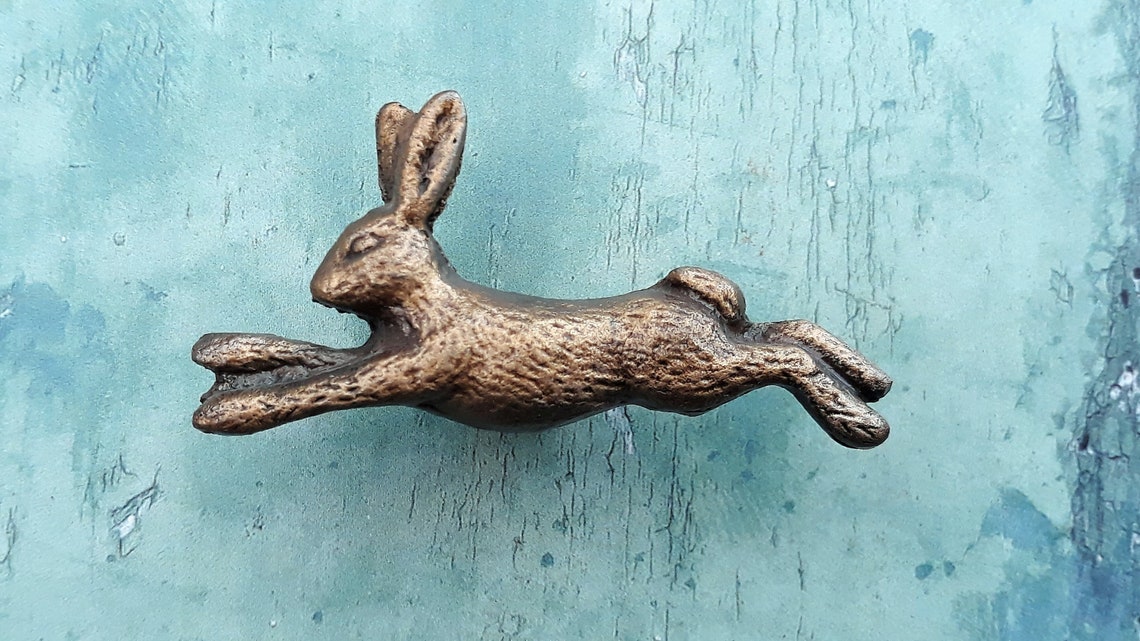 Leaping Running Hare Drawer Knob Drawer Handle Rabbit Drawer | Etsy