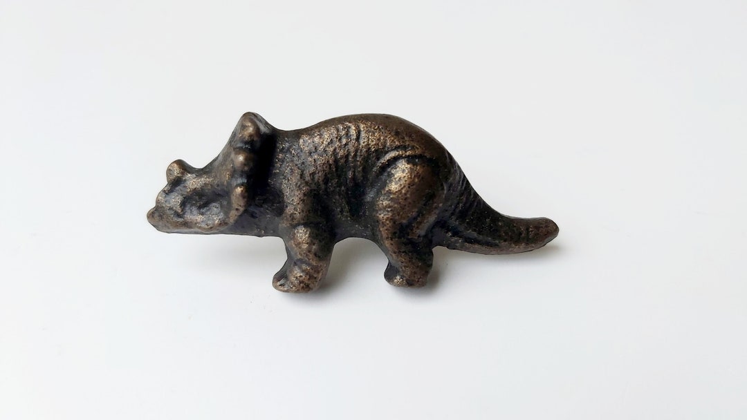 Cerasinops or Triceratops Dinosaur Bronze Metal Knob - Dinosaur ...