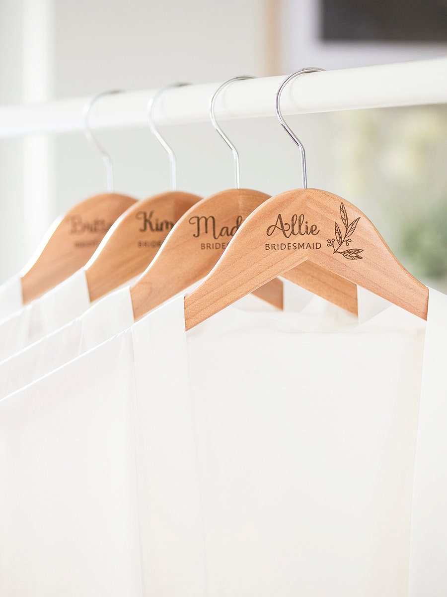 Bridesmaid Hangers, Personalized Hanger, Bridal Dress Hanger, Wooden ...