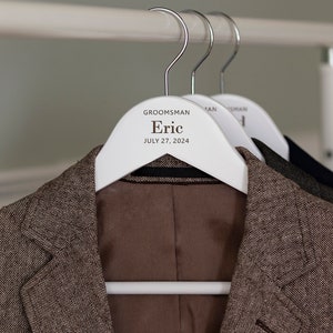 Groom Suit Hanger, Personalized Groomsmen Hangers, Wedding Name Hangers ...