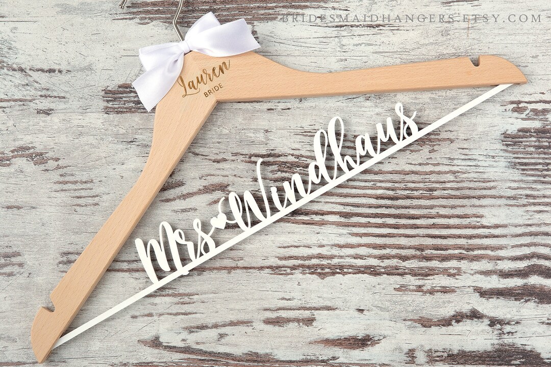Personalized Mrs Hanger, Wedding Dress Hanger, Custom Bridal Hanger ...
