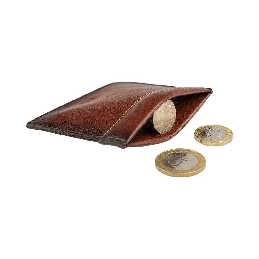 Handmade Tan Leather Coin Pouch: Snap Closure Coin Case - Etsy