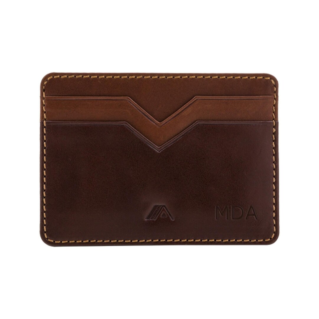 Personalized Leather Credit Card Holder, Monogram Leather Card Holder ...