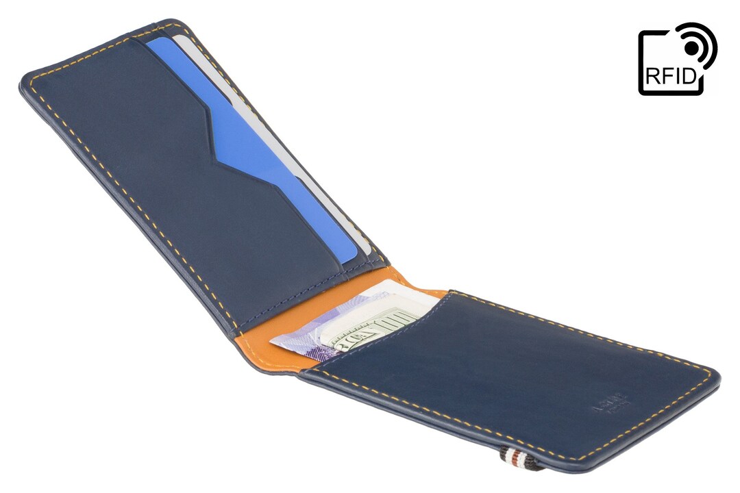 Handmade Leather Mini Wallet: RFID Blocking Card Holder - Etsy