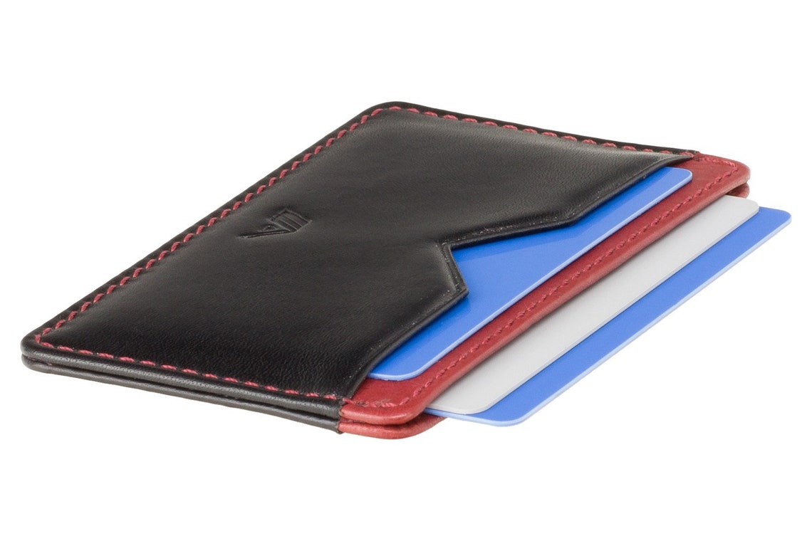 Mans Slim Credit Card Holder Real Leather 2 Card Slots - Etsy