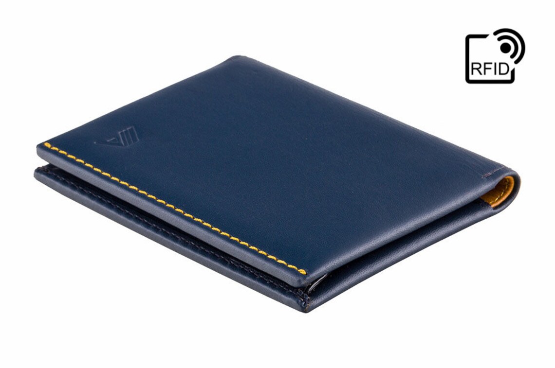 RFID Slim Leather Card Wallet Minimal Wallet / Leather Card - Etsy