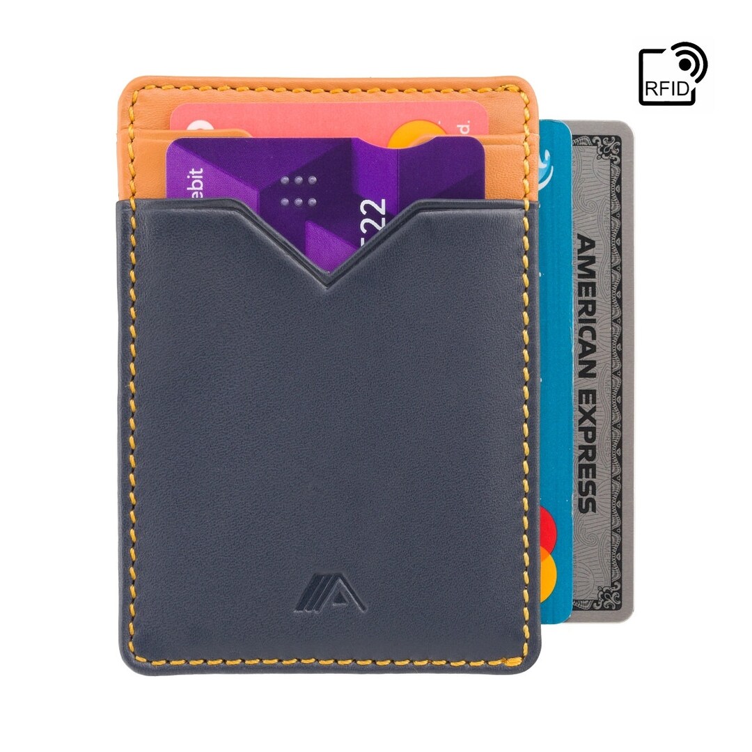 Blue Card Holder for Men Groomsmen Wallet Gifts Slim - Etsy