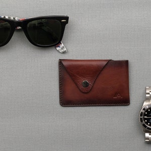 Leather Business Card Holder - Small, Slim Leather Card Case ...