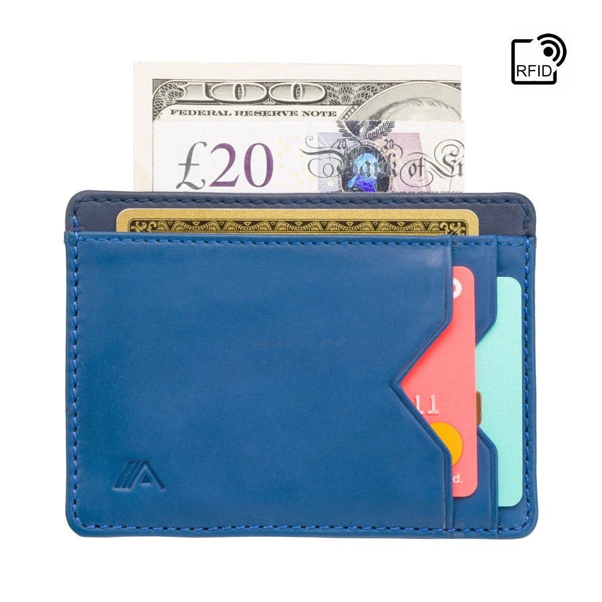 Wallet With Clear Photo Card Slot Slim Handmade Leather Card | Etsy