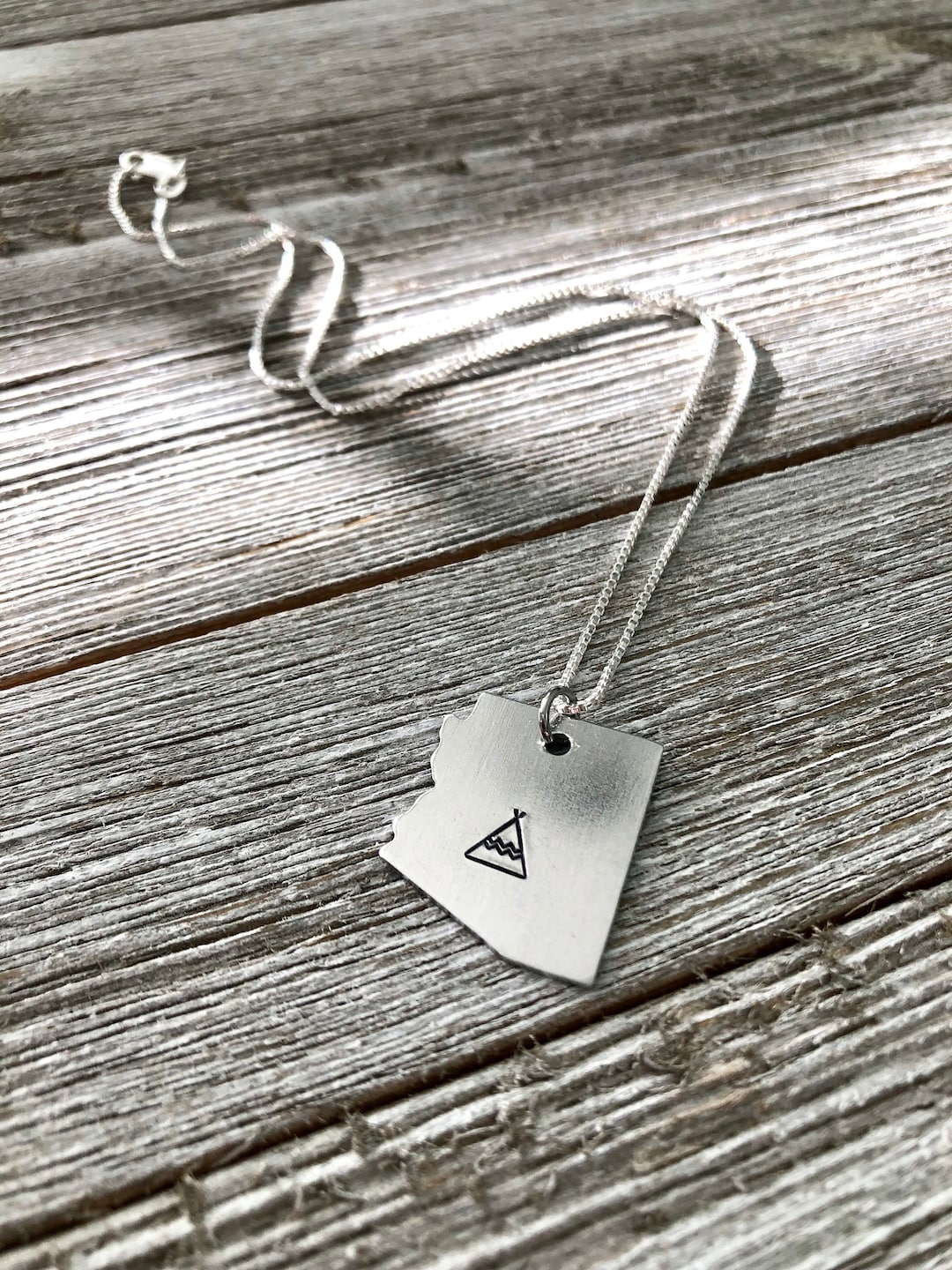 Arizona Necklace- Southwest Necklace-arizona Jewelry-handstamped ...