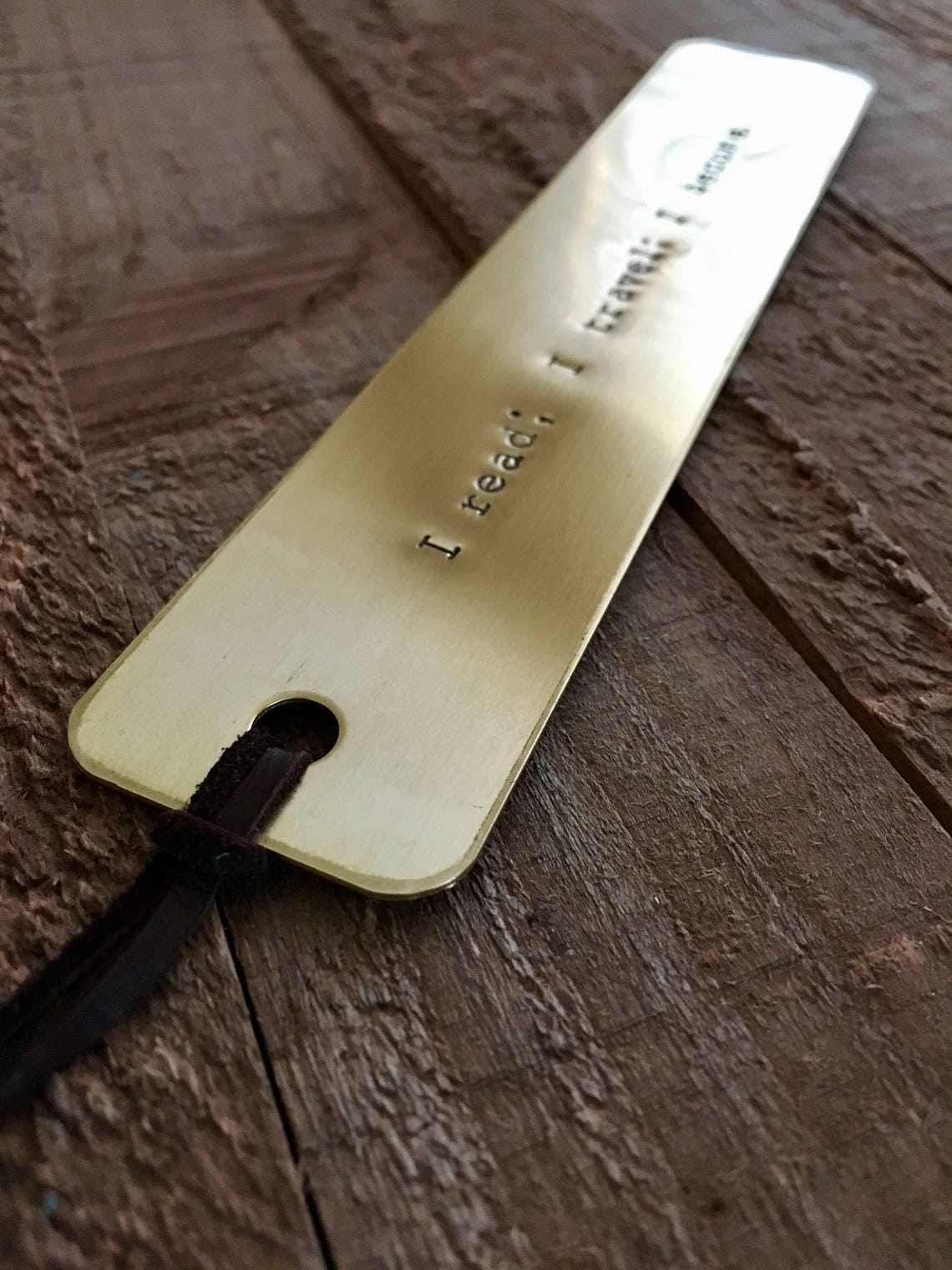Brass Bookmark-custom Bookmark-hand Stamped Bookmark-reader Gift - Etsy