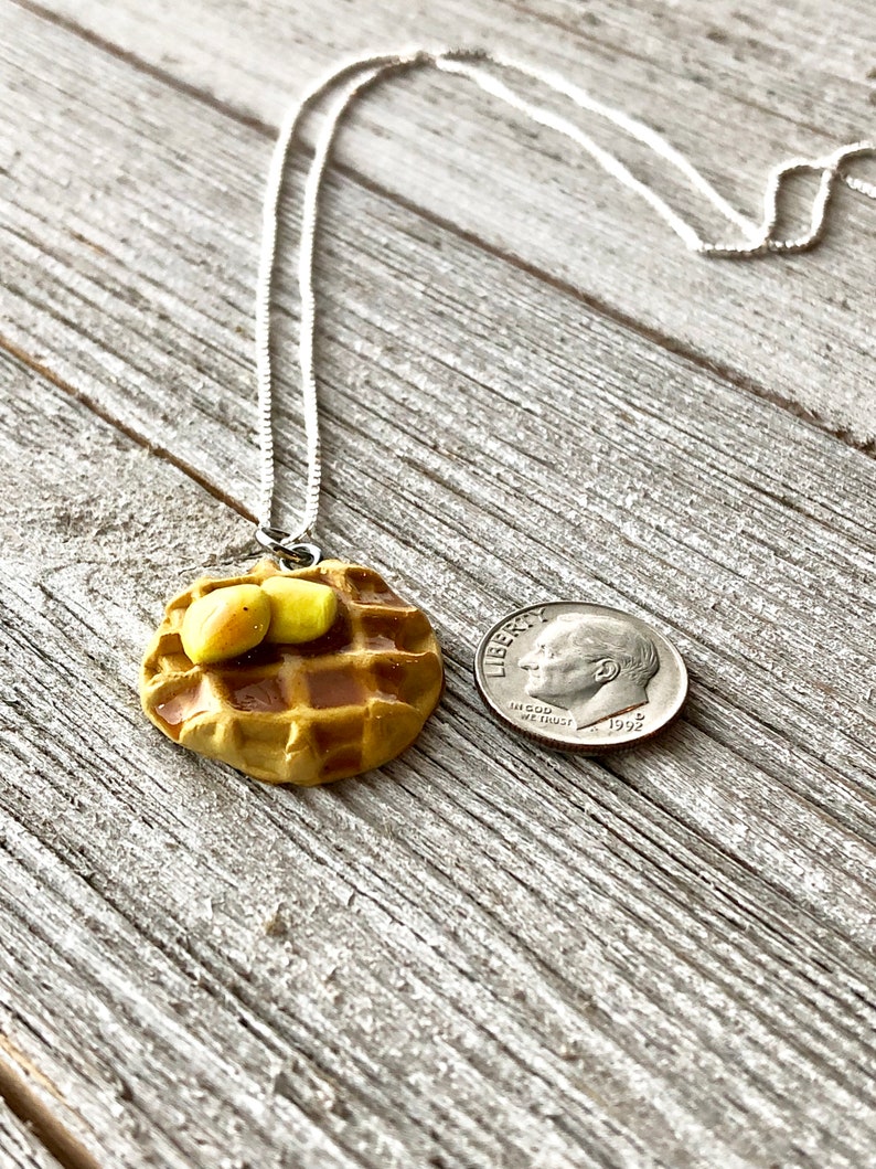 Waffle necklace-polymer clay necklace-gift | Etsy
