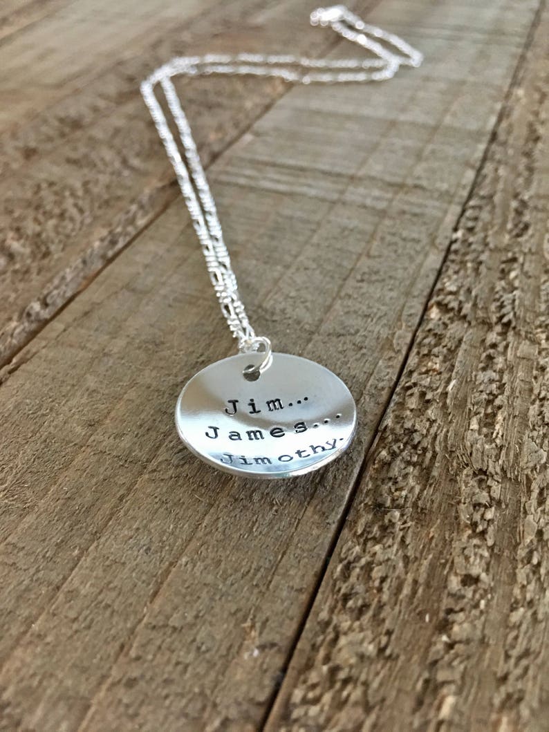 The Office-jim, James, Jimothy Necklace-the Office Necklace- Dwight-7/8 ...