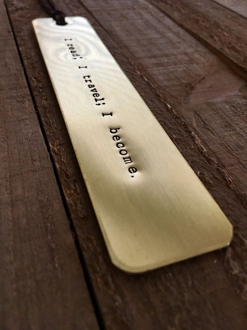 Brass Bookmark-custom Bookmark-hand Stamped Bookmark-reader Gift - Etsy