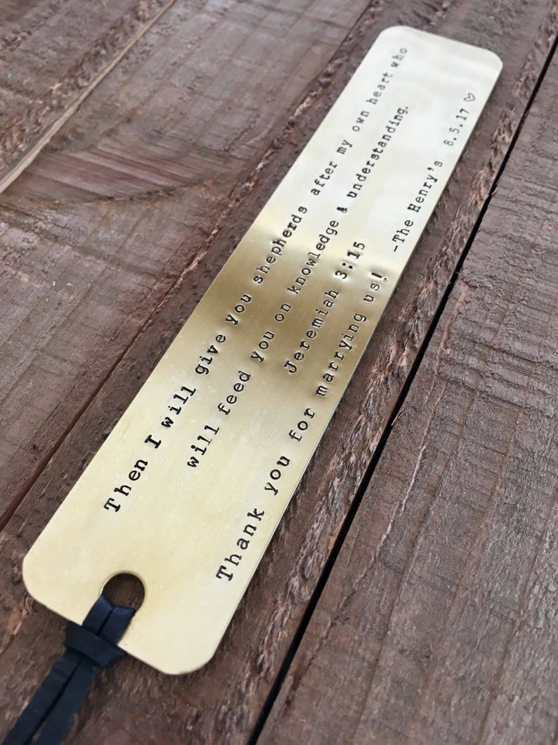 Brass Bookmark-custom Bookmark-hand Stamped Bookmark-reader Gift - Etsy