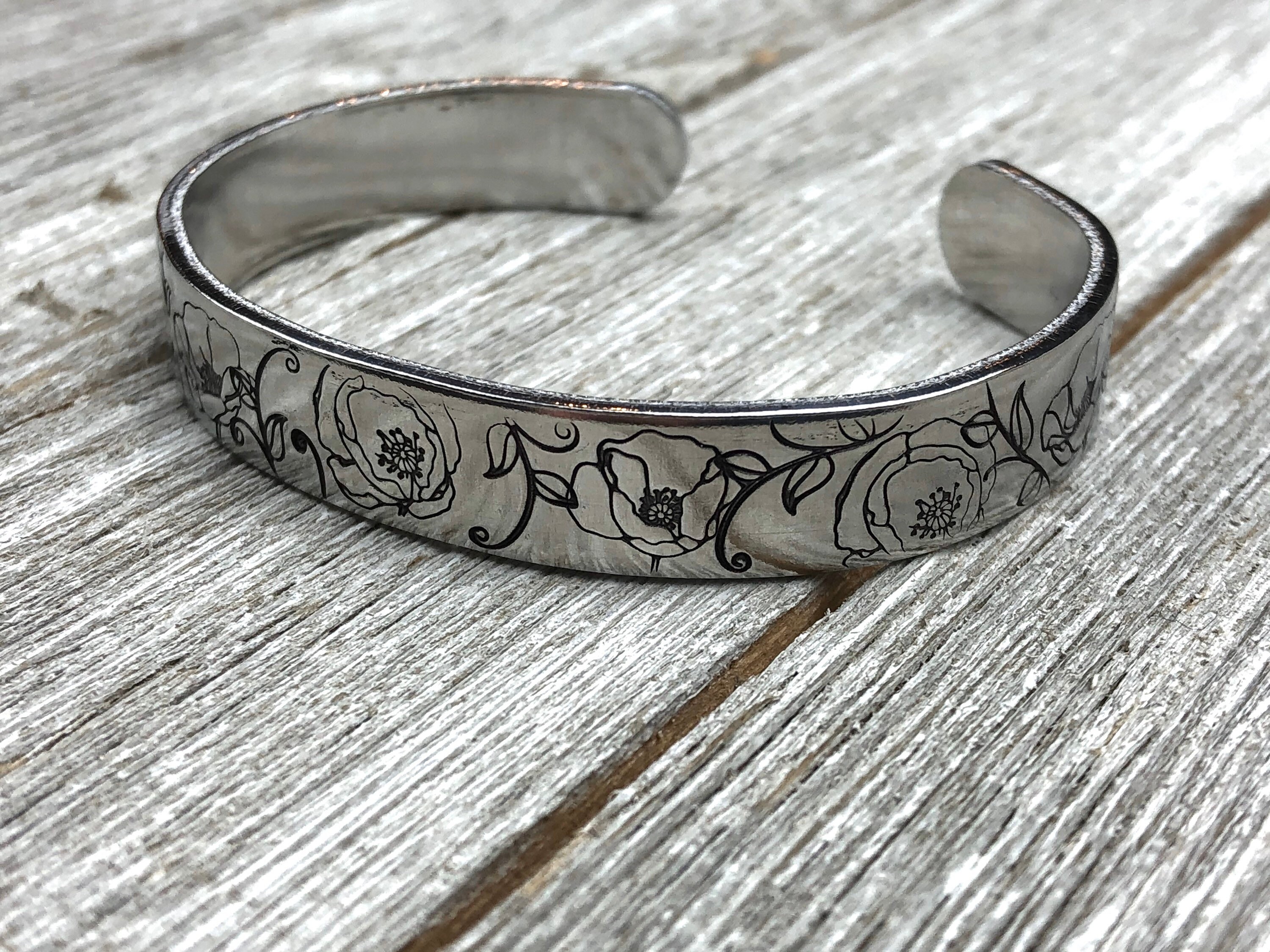 Poppy Bracelet-aluminum Cuff - Etsy