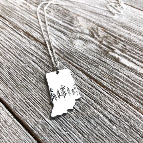 Indiana State Necklace 14k Gold Filled 14k Rose Gold - Etsy