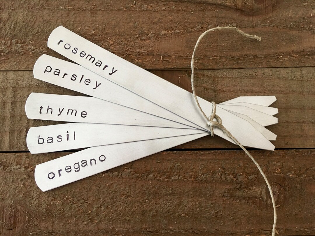 Hand Stamped Aluminum Garden Markers: Herb & Plant Labels - Etsy