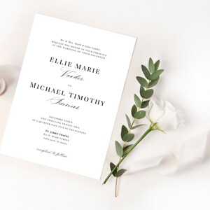 Modern Traditional Wedding Invitation Set | Instant Download Invitation ...