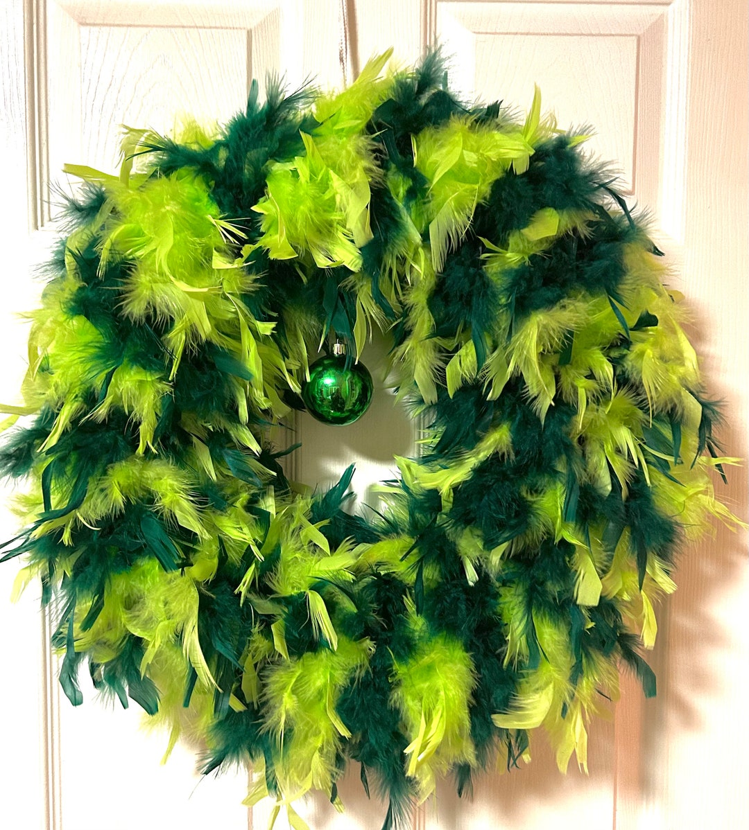NEW THIS YEAR Lime Emerald Green Feather Wreath - Etsy