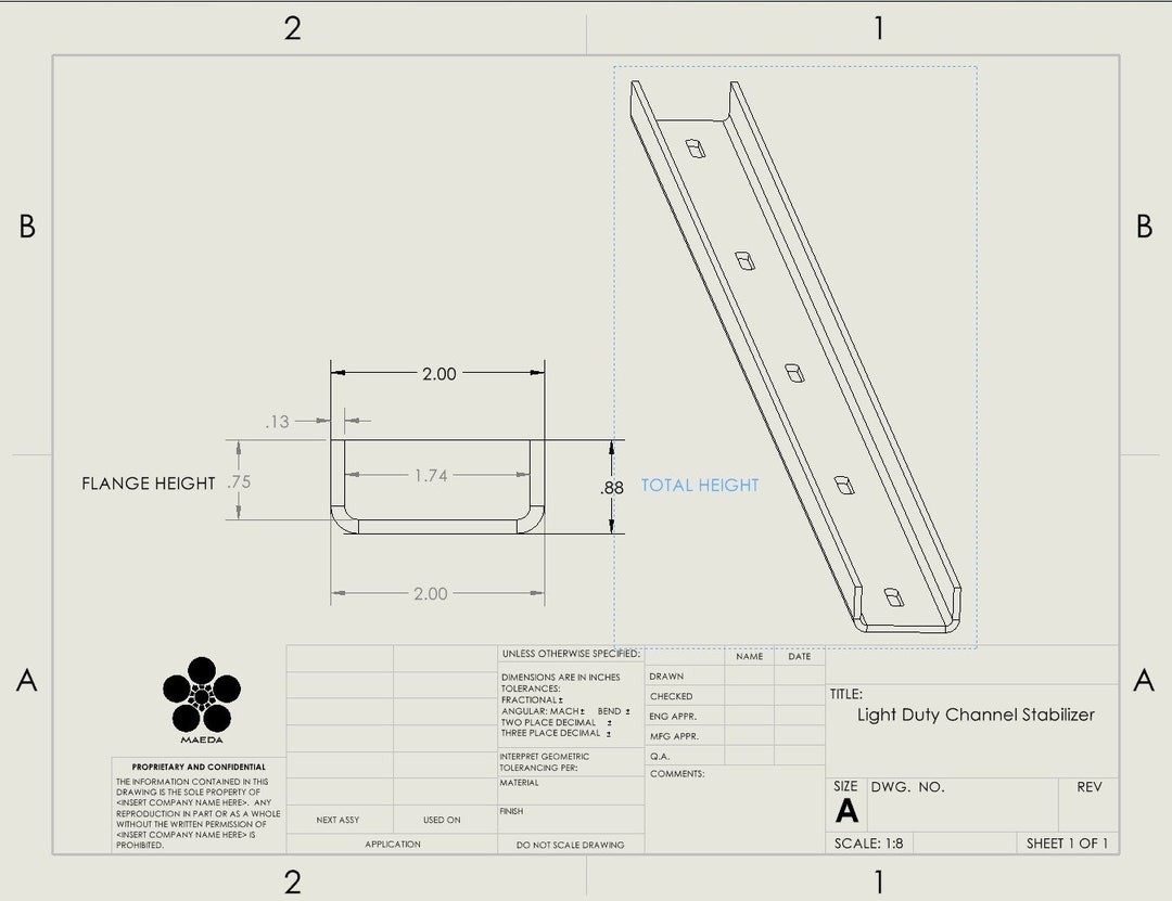 Light Duty Channel Stabilizer With Powder Coating, C Channel Support ...