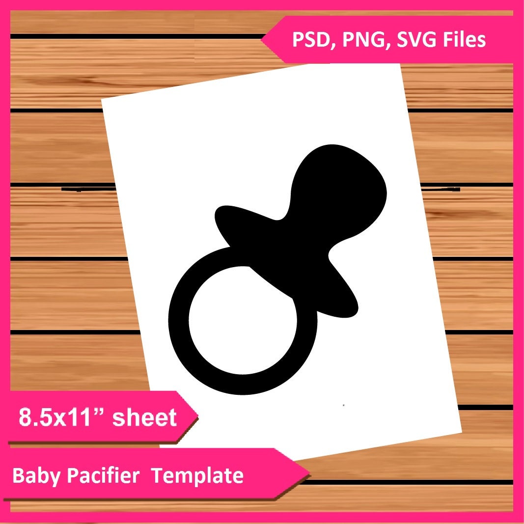 Pacifier template Baby Shower Instant Download PSD PNG and | Etsy