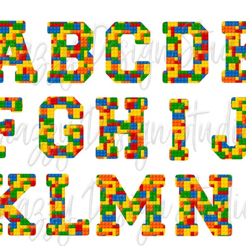 Building Blocks Alphabet Letters PNG Primary Colors Alphabet - Etsy ...